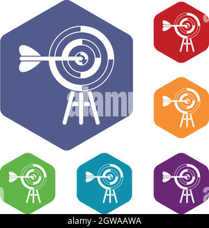Arrow to play dart icons set flat Stock Vector Image & Art - Alamy