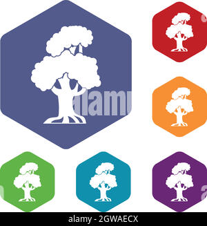 Oak icons set Stock Vector Image & Art - Alamy
