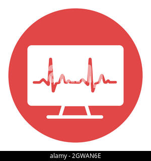 Computer diagnostics vector isolated icon. Medicine and healthcare ...