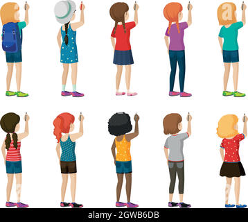 white background, faceless child, girl Stock Vector Image & Art - Alamy