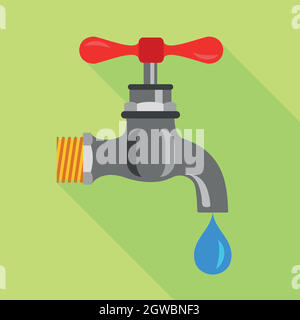 Dripping tap icon, flat style Stock Vector Image & Art - Alamy
