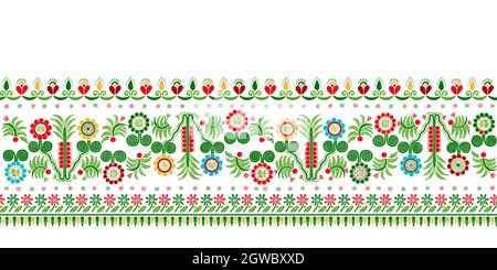 Hungarian vector embroidery pattern for borders, isolated on white ...