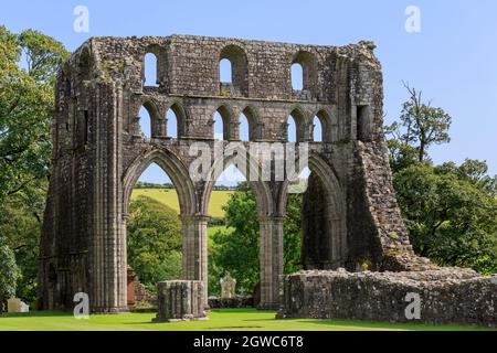 DUNDRENNAN, SCOTLAND - AUGUST 13, 2019: The ruins of Dundrennan Abbey ...