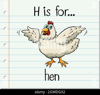 Flashcard letter H is for hen Stock Vector Image & Art - Alamy