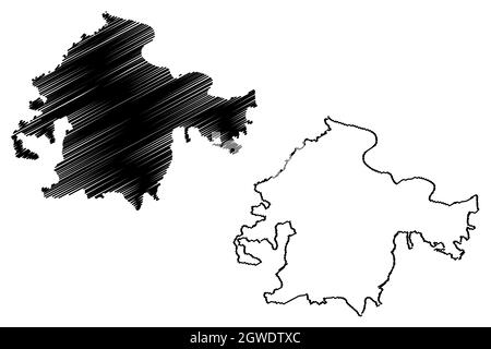 Chitrakoot district (Uttar Pradesh State, Republic of India) map vector ...