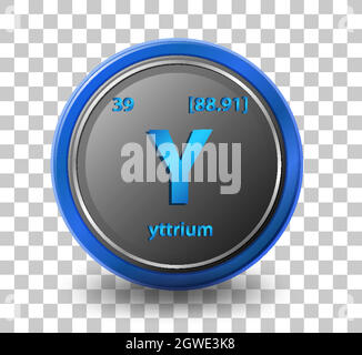 Yttrium chemical element. Chemical symbol with atomic number and atomic mass Stock Vector Image ...