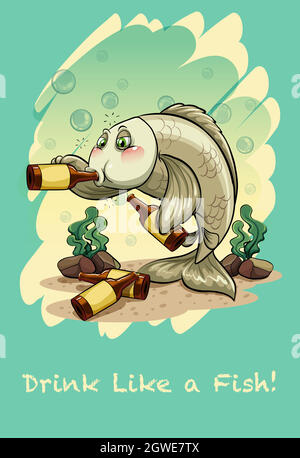Drinking like fish Cartoon character type people having a party Stock ...