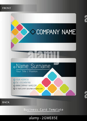 front and back business card template Stock Vector Image & Art - Alamy