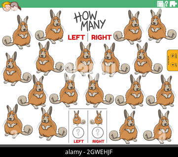 counting left and right pictures of cartoon pig coloring book page ...