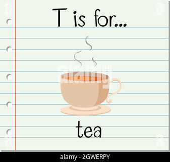 Flashcard letter T is for tea illustration Stock Vector Image & Art - Alamy