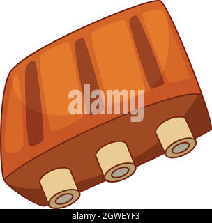 Pork ribs icon, cartoon style Stock Vector Image & Art - Alamy