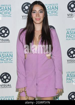 Madeleine Humphries arrives at the 2021 Los Angeles Asian Pacific Film ...
