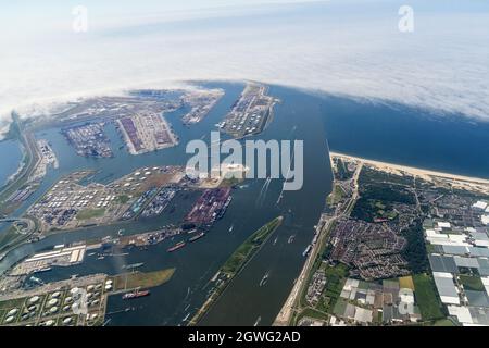 Rotterdam channels sea aerial view panorama landscape Stock Photo - Alamy