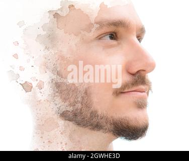 Paintography. Creative painting combined with a portrait Stock Photo ...