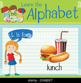 Flashcard letter L is for lunch Stock Vector Image & Art - Alamy