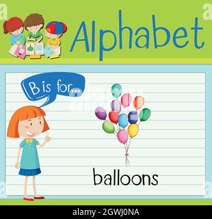 Flashcard letter B is for balloons Stock Vector Image & Art - Alamy