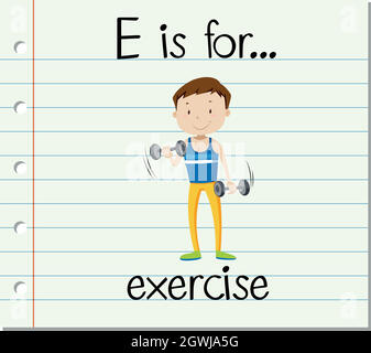 Flashcard letter E is for exercise illustration Stock Vector Image ...