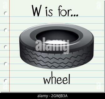 Flashcard letter W is for wheel Stock Vector Image & Art - Alamy