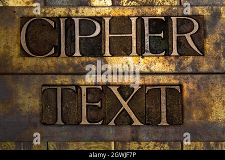 Stream Cipher text on textured grunge copper and vintage gold ...