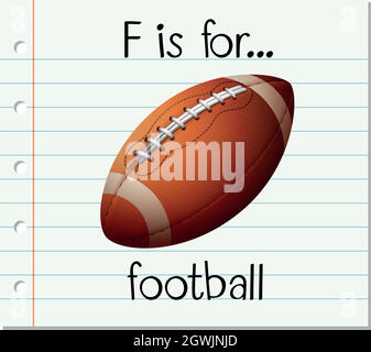 Flashcard letter F is for football illustration Stock Photo - Alamy