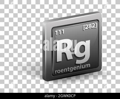 Roentgenium chemical element. Chemical symbol with atomic number and ...