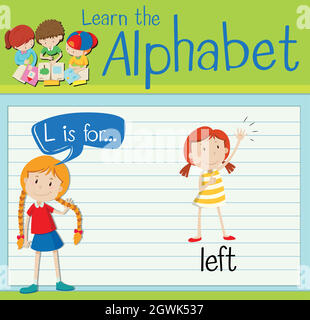 Flashcard alphabet L is for left illustration Stock Photo - Alamy