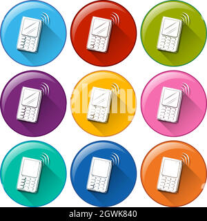 cellphone with buttons icon Stock Vector Image & Art - Alamy