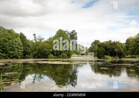 landscape image of stowe gardens with the Palladian Bridge, The Gothic ...