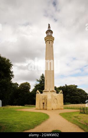 image of The Cobham Monument in stowe gardens England Stock Photo - Alamy