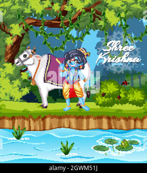 Poster design for Shree Krishna Stock Vector Image & Art - Alamy