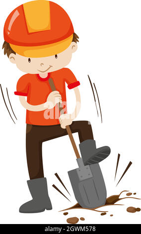 Man with shovel digging a hole Stock Vector Image & Art - Alamy