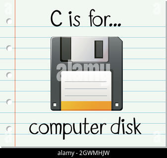 Flashcard letter C is for computer disk illustration Stock Vector Image ...