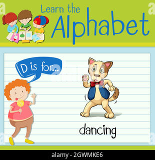 Flashcard letter D is for dancing illustration Stock Vector Image & Art ...