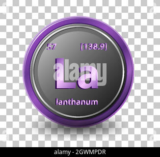 Lanthanum symbol. Chemical element of the periodic table. Vector stock ...