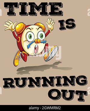 Time running out. Alarm clock is running. Vector Stock Vector Image ...
