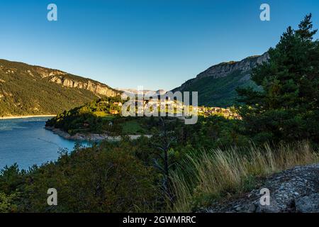 Lac Castillon or Castillon Lake near Castellane in the Verdon Regional ...