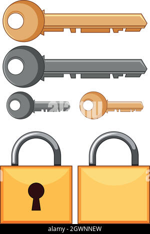 Keys and locks padlock Stock Vector Image & Art - Alamy