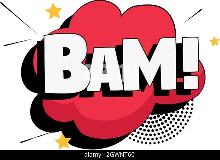 Comic lettering BAM on white background - Vector illustration Stock ...