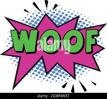woof comic text white background Stock Vector Image & Art - Alamy