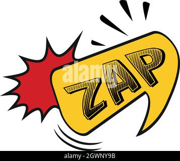 Comic lettering ZAP on white background - Vector illustration Stock ...