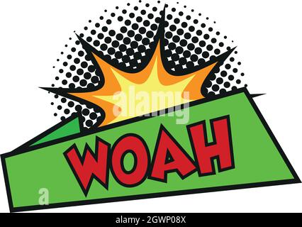 Comic lettering WOAH on white background - Vector illustration Stock ...