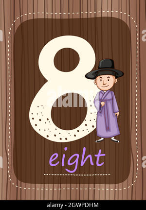 Illustration of a flashcard number eight Stock Vector Image & Art - Alamy
