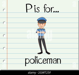 Flashcard letter C is for cop illustration Stock Vector Image & Art - Alamy