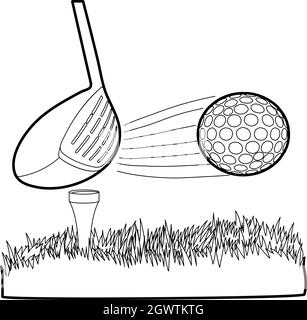 Hit golf ball icon, outline style Stock Vector Image & Art - Alamy