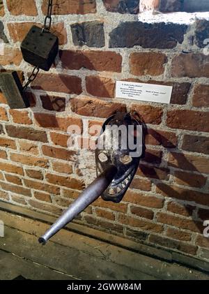 Medieval mask of shame – Liar. A tool of torture. Middle Ages Stock ...