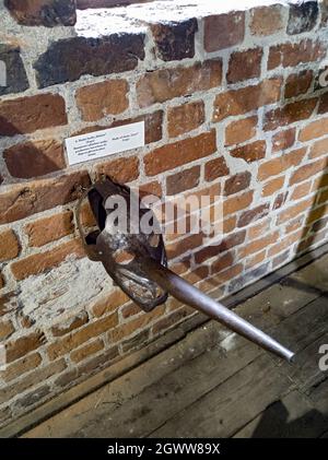 Medieval mask of shame – Liar. A tool of torture. Middle Ages Stock ...