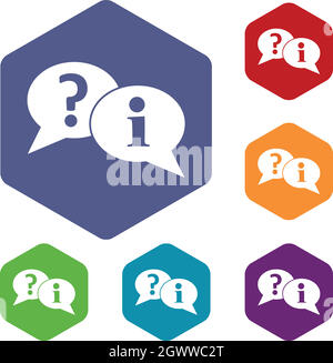 Set collection of question point or mark in a yellow circle, triangle ...