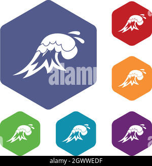 Surf wave icons set Stock Vector Image & Art - Alamy