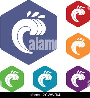 Large curling wave icons set Stock Vector Image & Art - Alamy