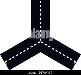 three way fork road sign vector Stock Vector Image & Art - Alamy